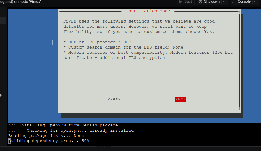 [Install Failed]: no wireguard option on pimox container · Issue #1762 · pivpn/pivpn · GitHub