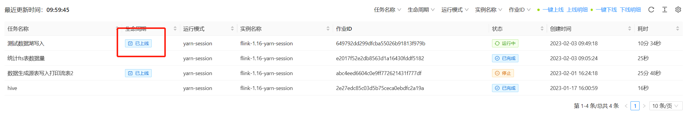 [bug] [dlink Admin] Job Status In Data Explore Page And Maintain Center Page Are Different