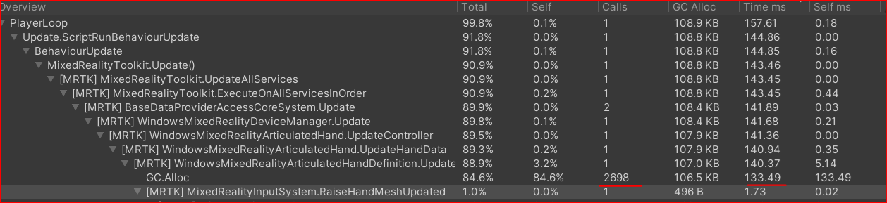 GC Spikes with Hand Tracking · Issue #9400 · microsoft/MixedRealityToolkit-Unity · GitHub