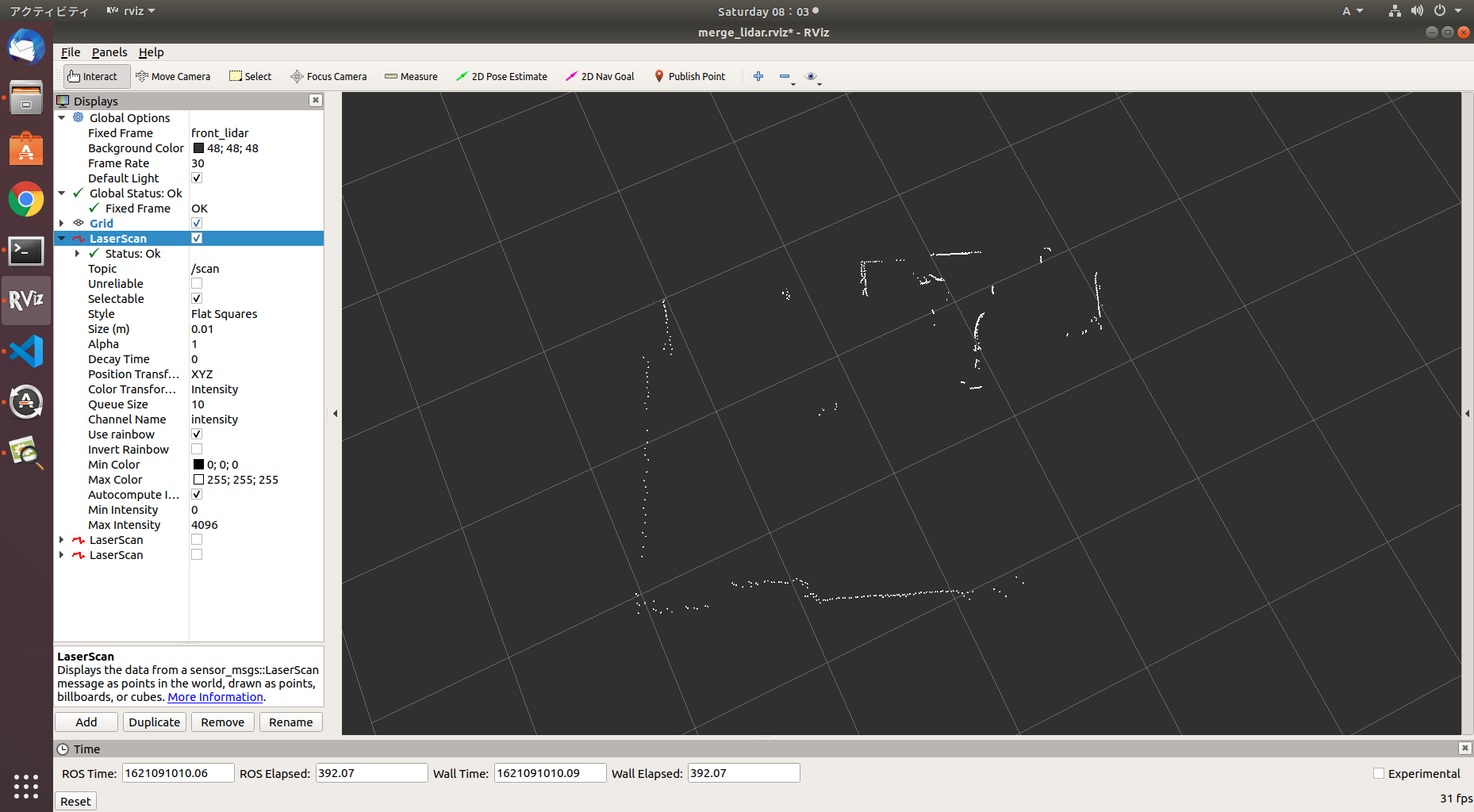 ira_laser_toolsを使用して2つのlidarのscanデータを統合しよう！ #ROS - Qiita