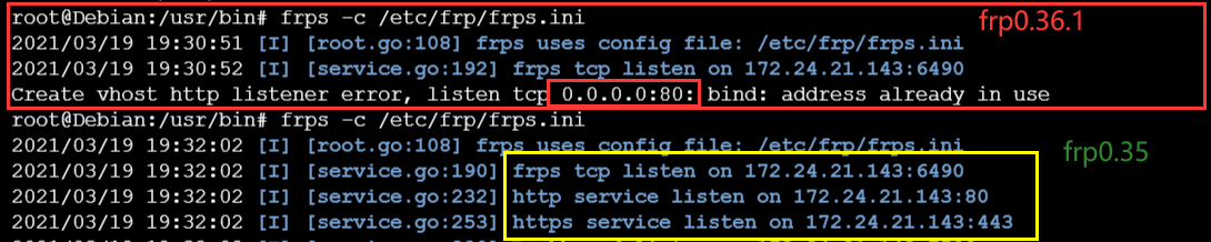 frps 0.36.1 vhost_http_port默认绑定0.0.0.0，不能指定绑定哪个IP · Issue #2317 · fatedier/frp · GitHub