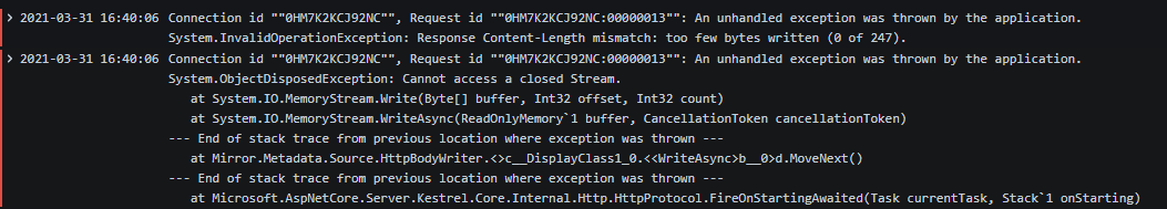 api error : Cannot access a closed Stream. · Issue #90 · dotnetcore/HttpReports · GitHub