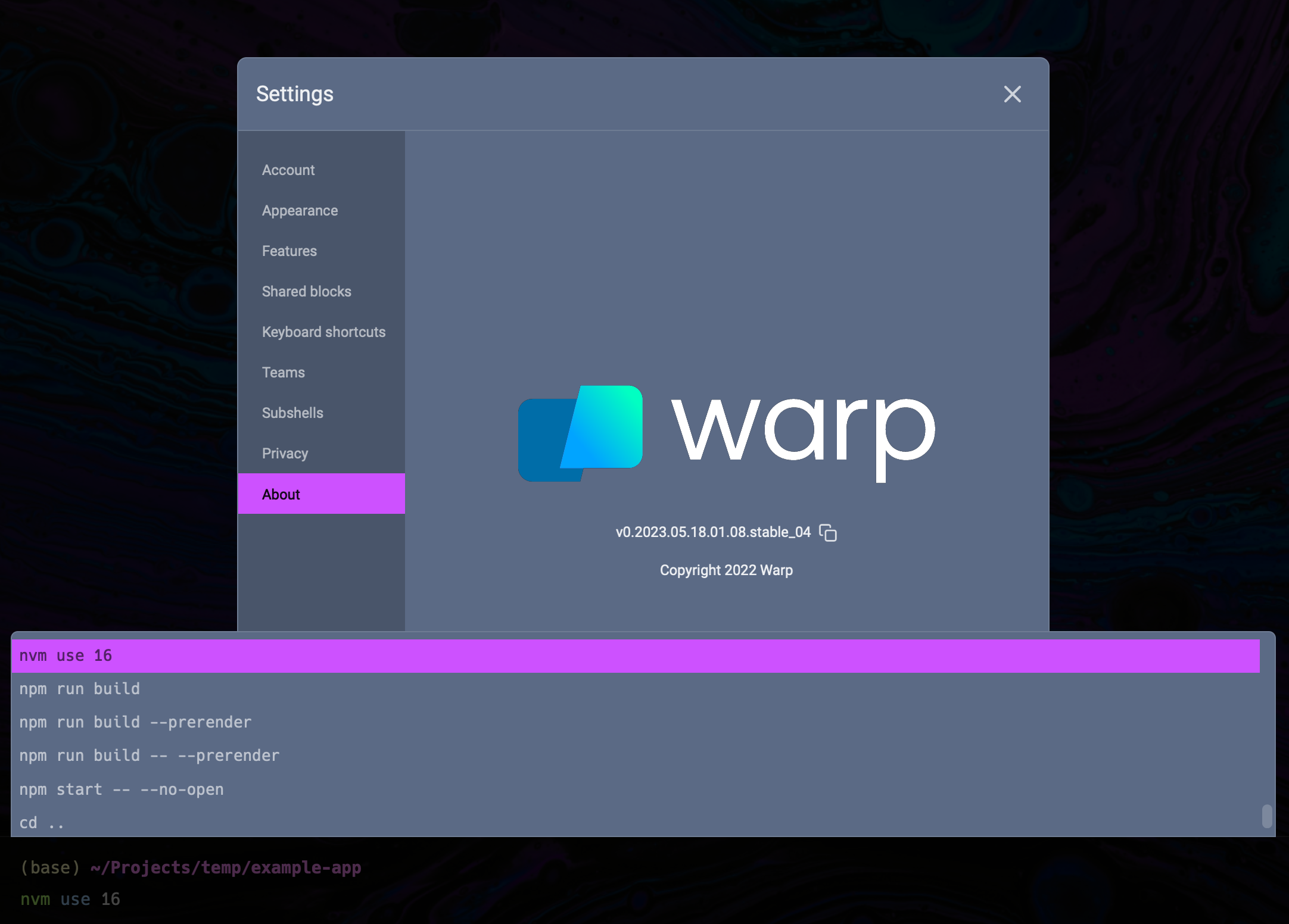 Opening Settings Does Not Close Recent Commands · Issue 3101 · Warpdotdev Warp · Github