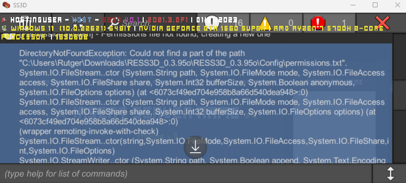 Build version cannot find permissions file · Issue #945 · RE-SS3D/SS3D · GitHub