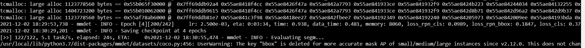 tcmalloc: large alloc warnings · Issue #6672 · open-mmlab/mmdetection · GitHub