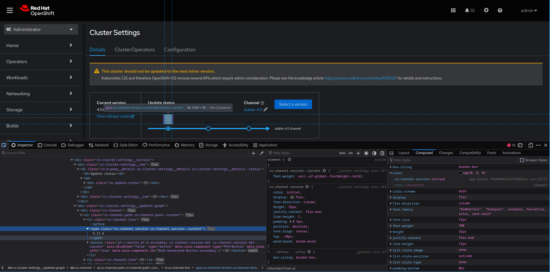 Cluster settings: dark theme has unreadable color for cluster versions · Issue #12176 ...