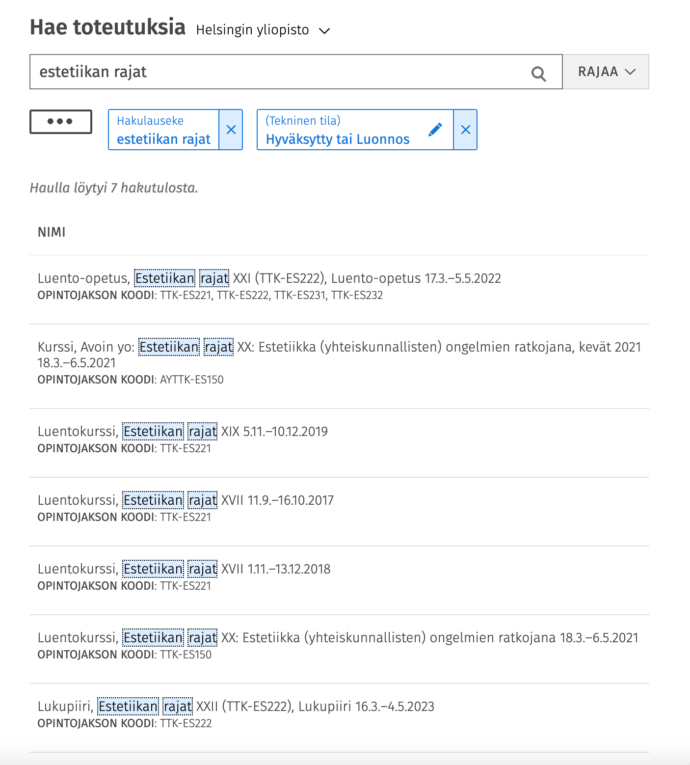Estetiikan rajat XXII (TTK-ES222), Lukupiiri Kurssi käynnissä: 16.03.2023 - 05.05.2023 · Issue ...