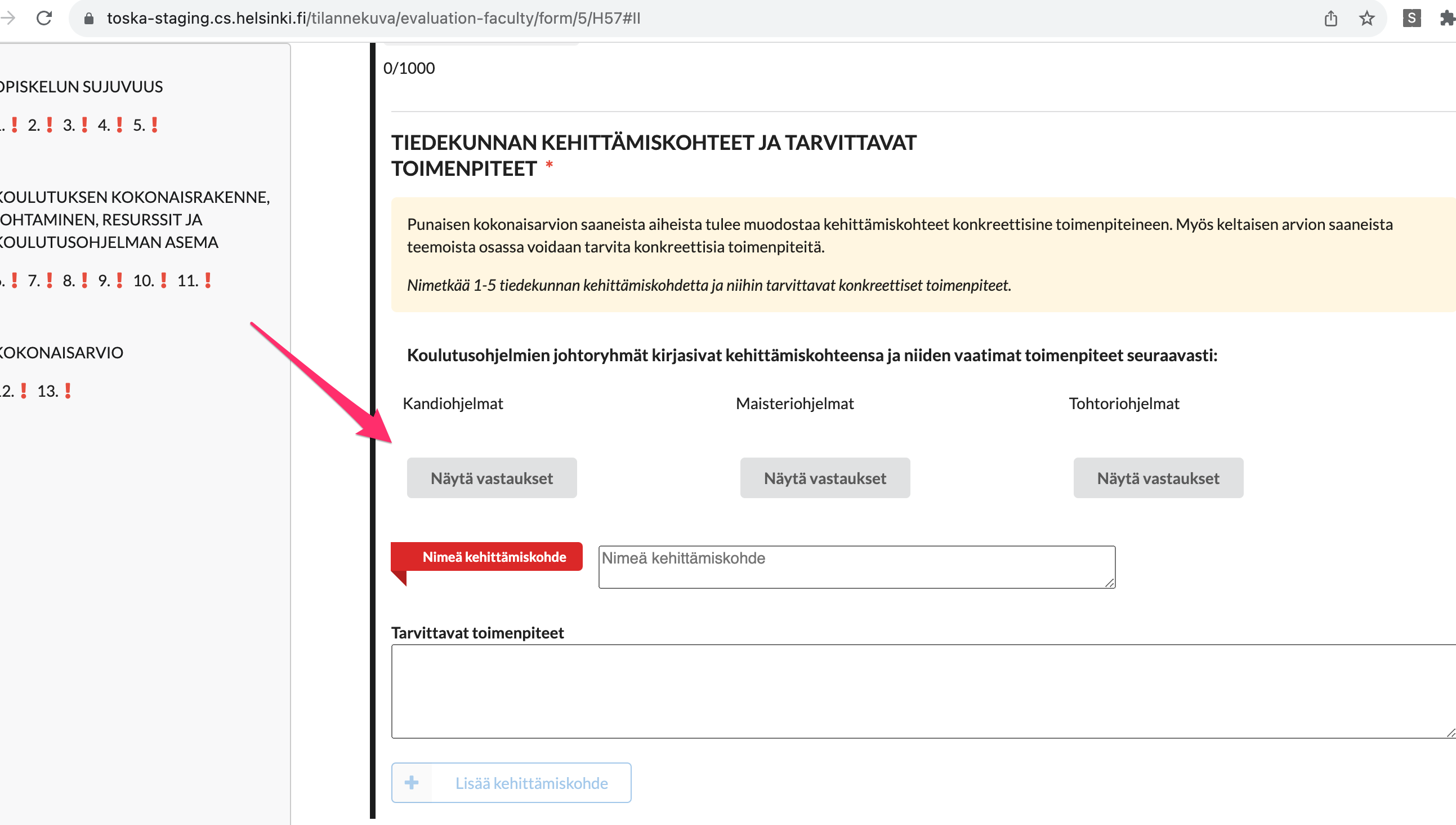 katselmus tdk: show actions by program --> 🔥 · Issue #785 · UniversityOfHelsinkiCS/lomake · GitHub
