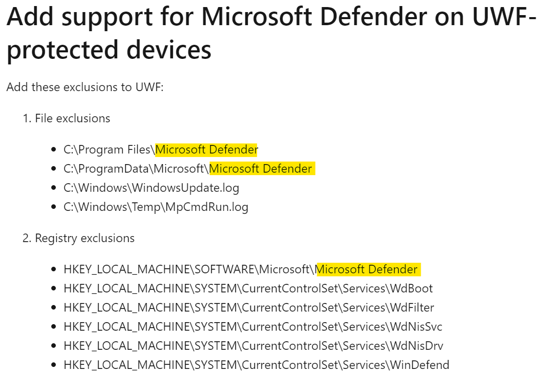 The File exclusions and The Registry exclusions is incorrect in the UWF docs · Issue #3631 ...