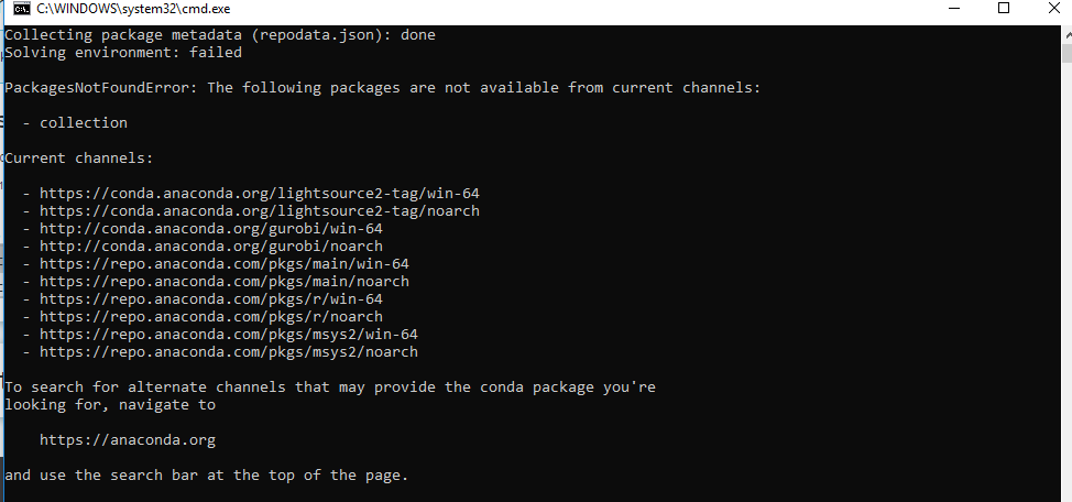 Collections Anaconda installation issue · Issue #83 · PyPSA/PyPSA · GitHub