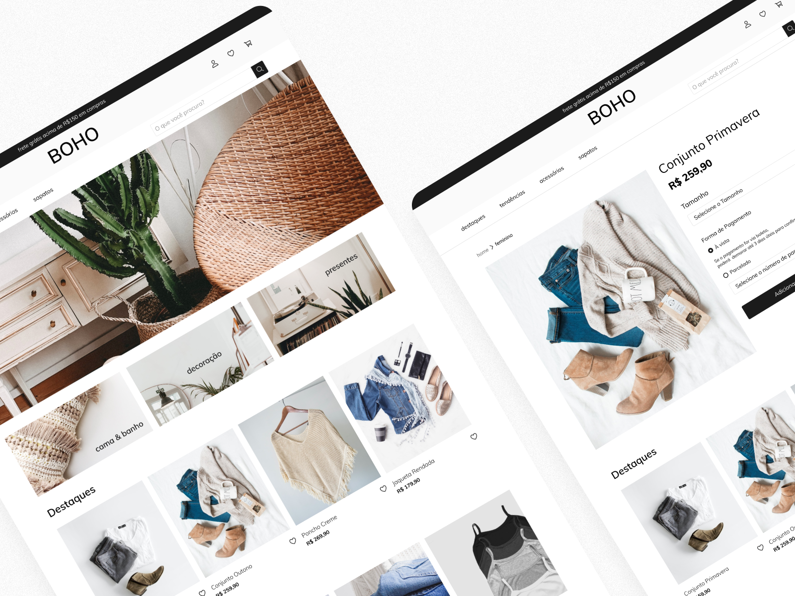 GitHub - meritabrilhante/boho-store: Project development for college.