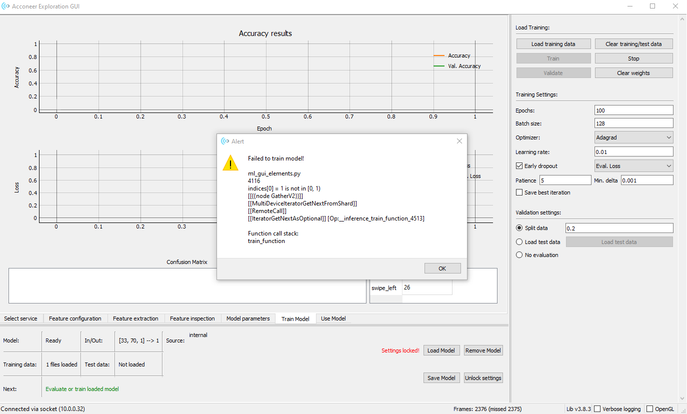 Failed To Train Model · Issue 64 · Acconeer Acconeer Python Exploration · Github
