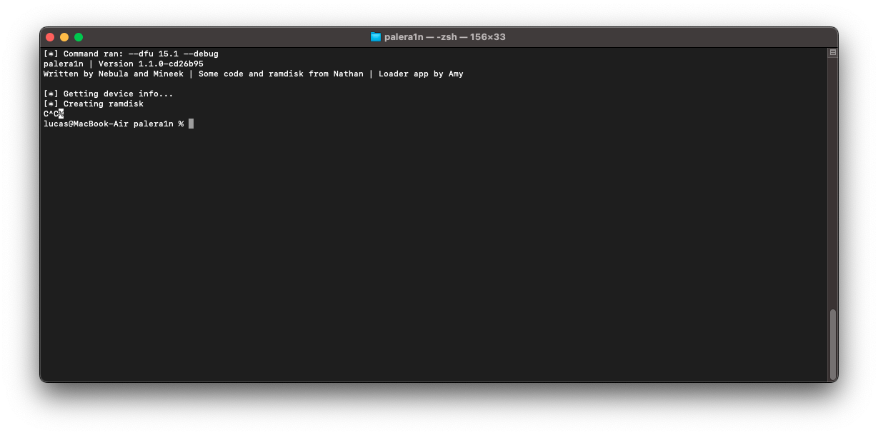 Stuck on creating ramdisk. · Issue #150 · palera1n/palera1n · GitHub