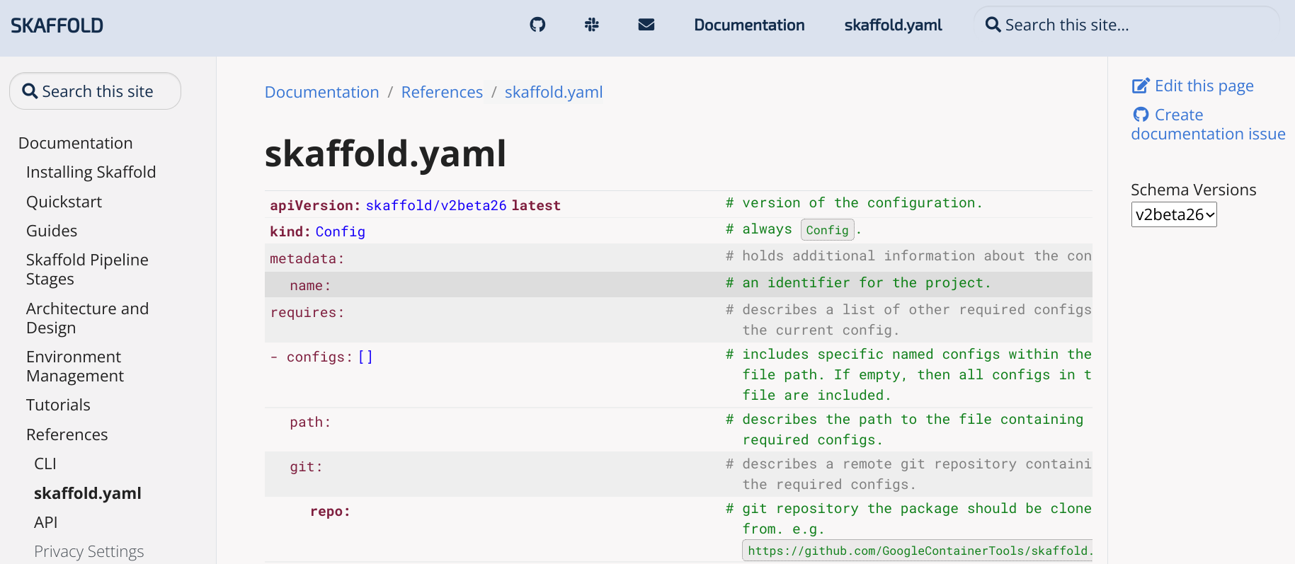 Reference for skaffold.yaml is missing in website · Issue #7017 · GoogleContainerTools/skaffold ...