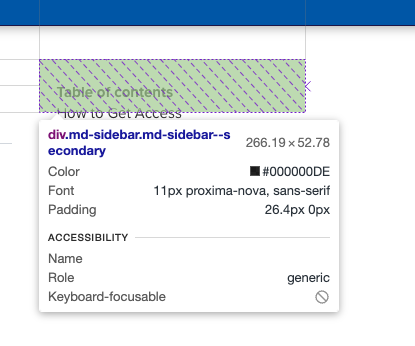 Subtle overlap below "Table of Contents" in right sidebar · Issue #284 · argonne-lcf/user-guides ...