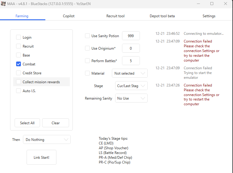 Connection Failed · Issue 3153 · Maaassistantarknightsmaaassistantarknights · Github