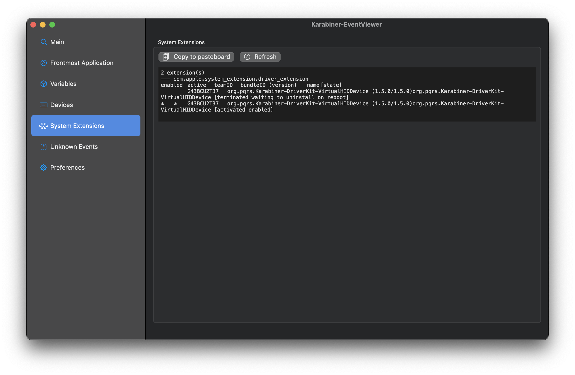 Karabiner Function Key mapping broken; driver activation fails with ...