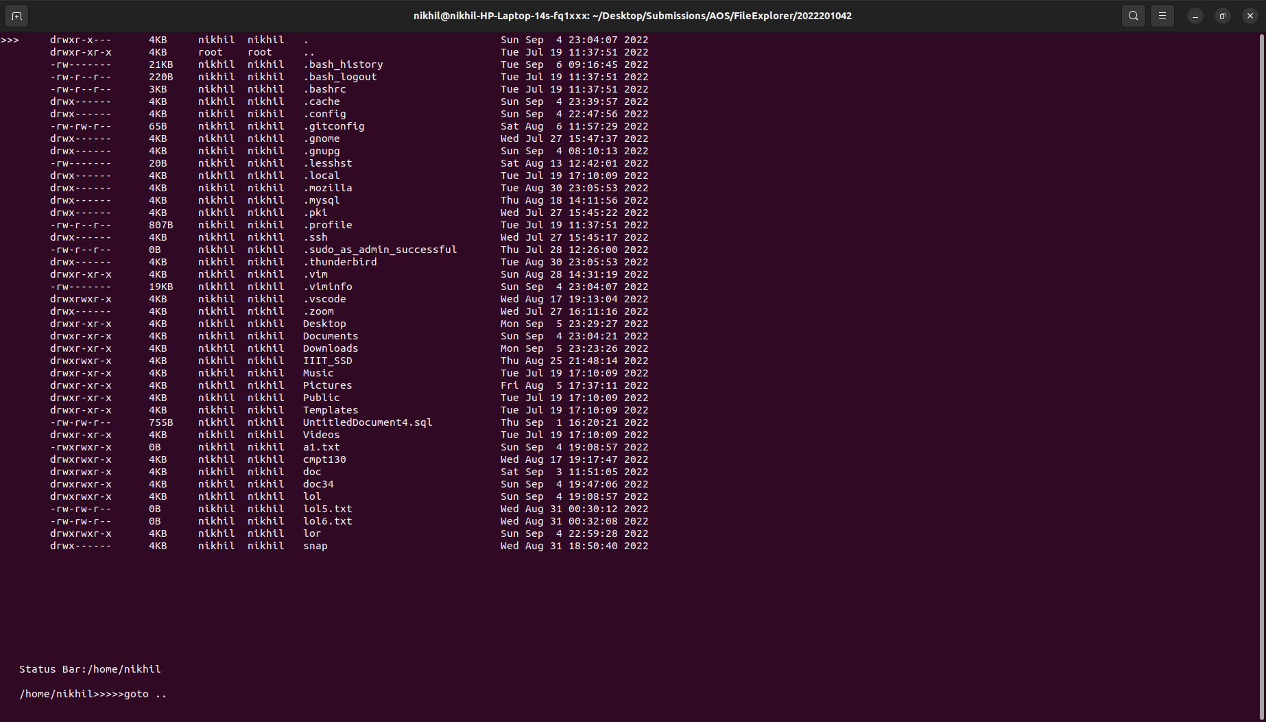 GitHub - Nikhil5555/Terminal-Based-FileExplorer