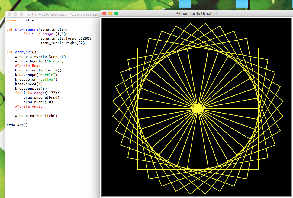 Python Turtle Graphics Drawing Repeating Patterns Passy World Of Ict