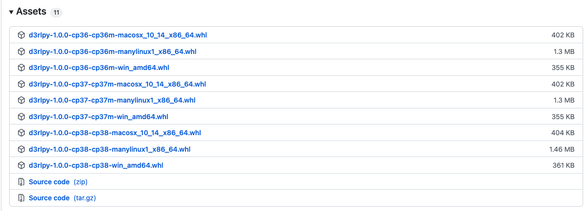 Whl file for offline installation on linux (ubuntu) · Issue #169 · takuseno/d3rlpy · GitHub