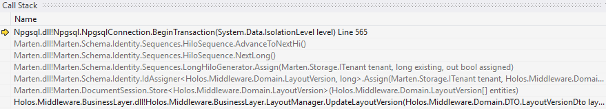 Problems with HiLo sequence in ambient transaction · Issue #1140 · JasperFx/marten · GitHub