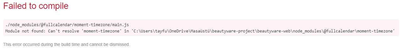 Error Module Not Found Moment Timezone · Issue 81 · Fullcalendarfullcalendar React · Github
