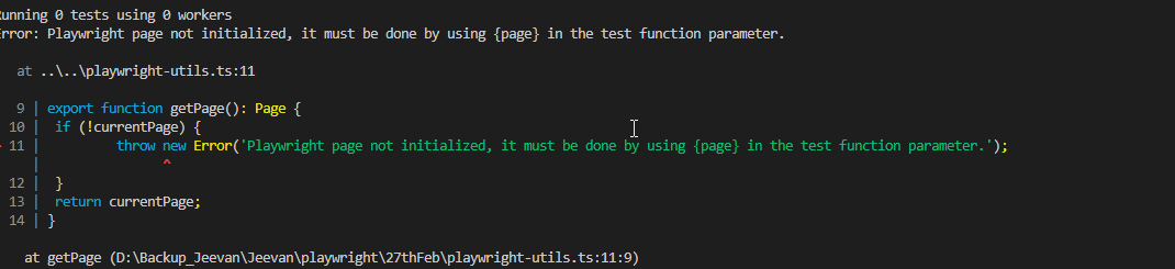 Error Playwright Page Not Initialized It Must Be Done By Using Page In The Test Function