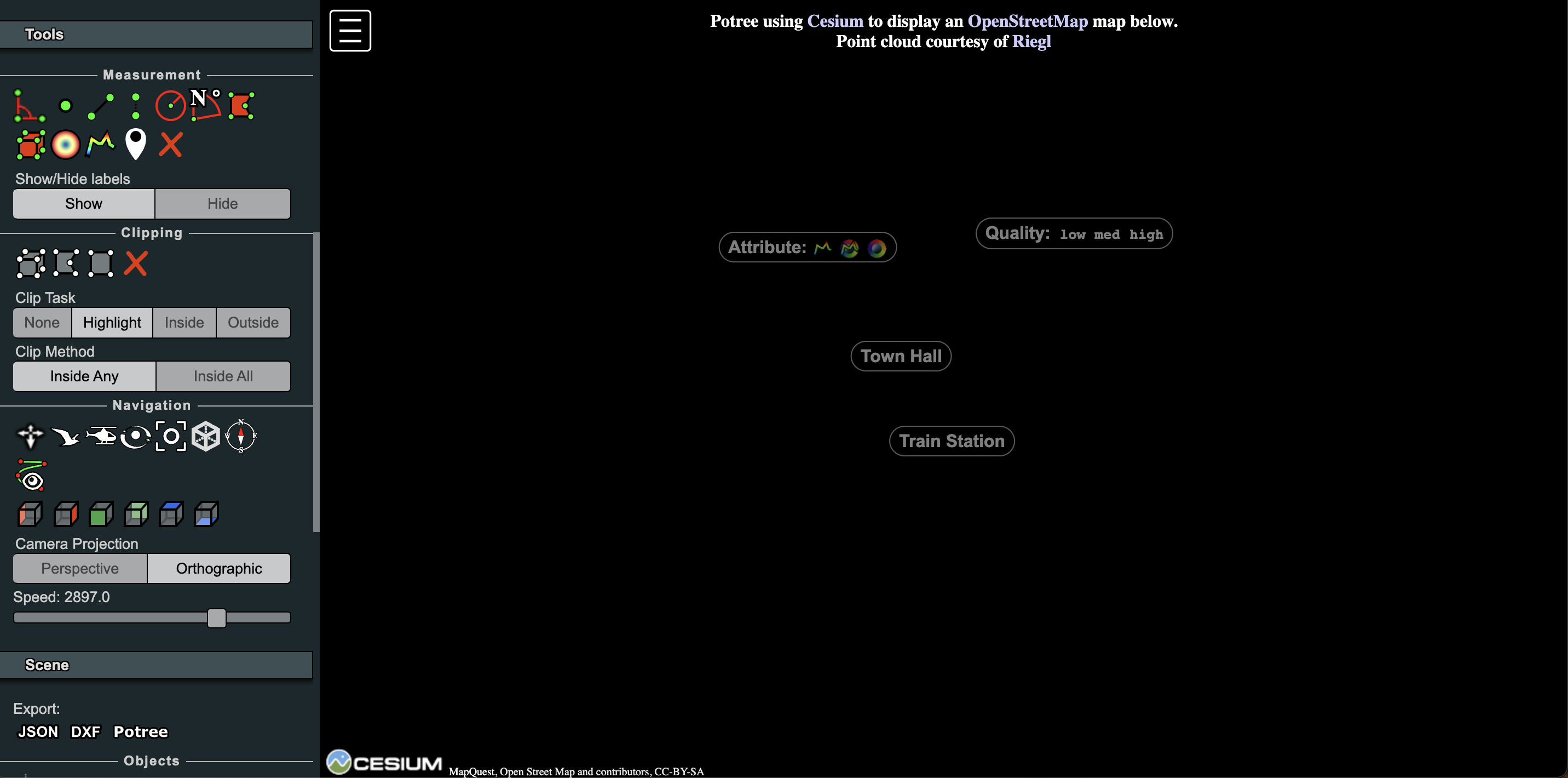 Orthographic camera with Cesium basemap causes crash · Issue #1279 · potree/potree · GitHub