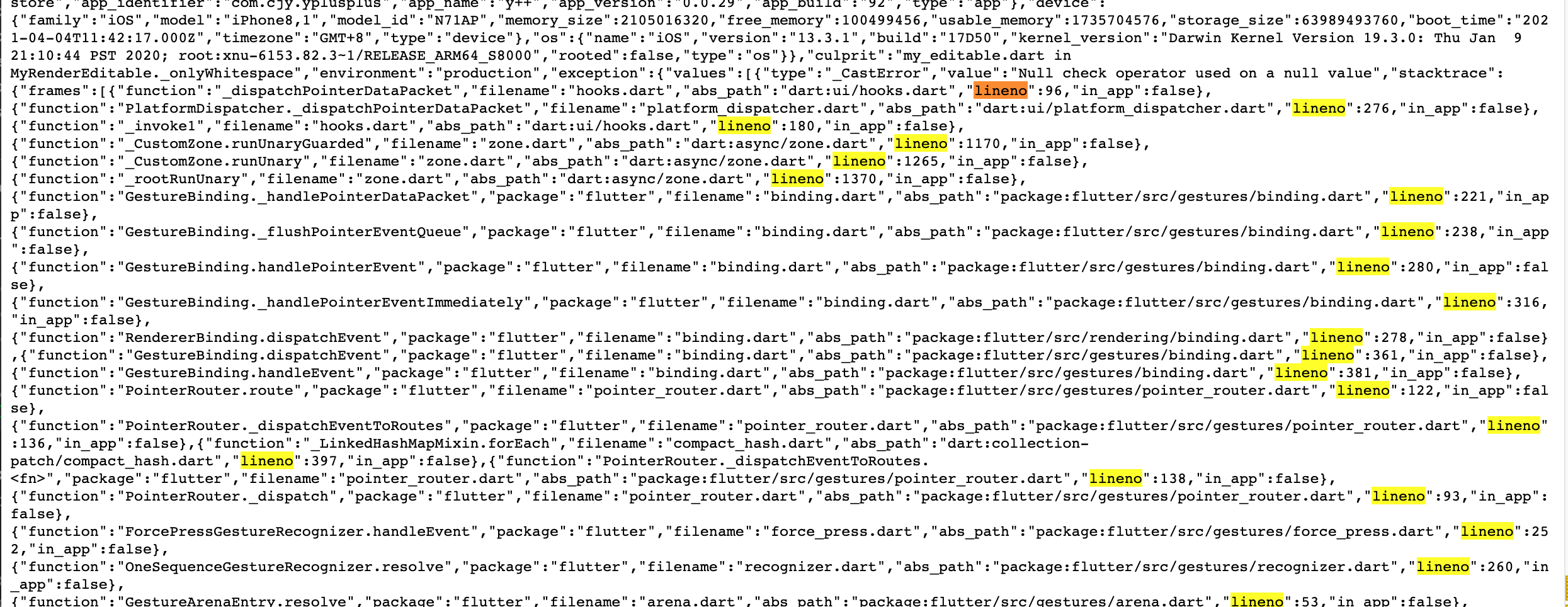 Sentry Flutter does not report offset within line · Issue #415 · getsentry/sentry-dart · GitHub