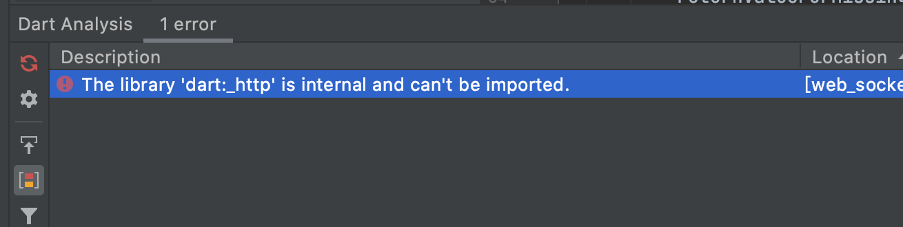 Cannot Mock Class With Parameter Websocket Error The Library Dart Is Internal And Can
