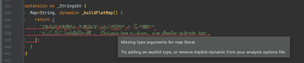 Linter errors such as "Missing type arguments for map literal." · Issue #64 · slang-i18n/slang ...
