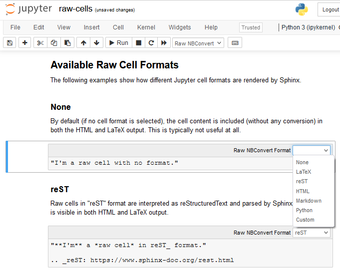 Add to documentation of how to add raw cells with ReST in JupyterLab · Issue #625 · spatialaudio ...