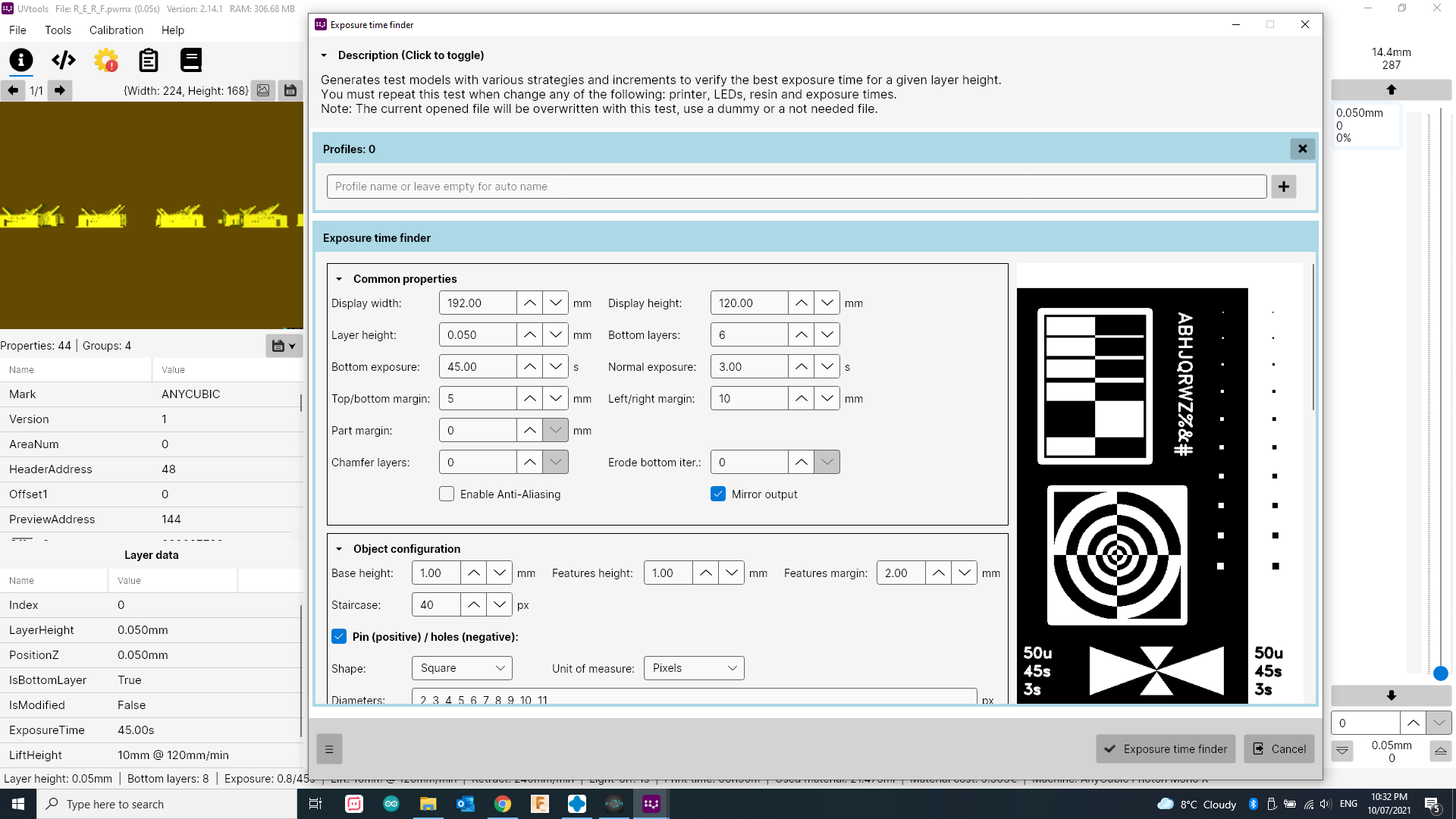 [BUG] Exposure time finder: Error when using 'Pattern loaded model' · Issue #239 · sn4k3/UVtools ...