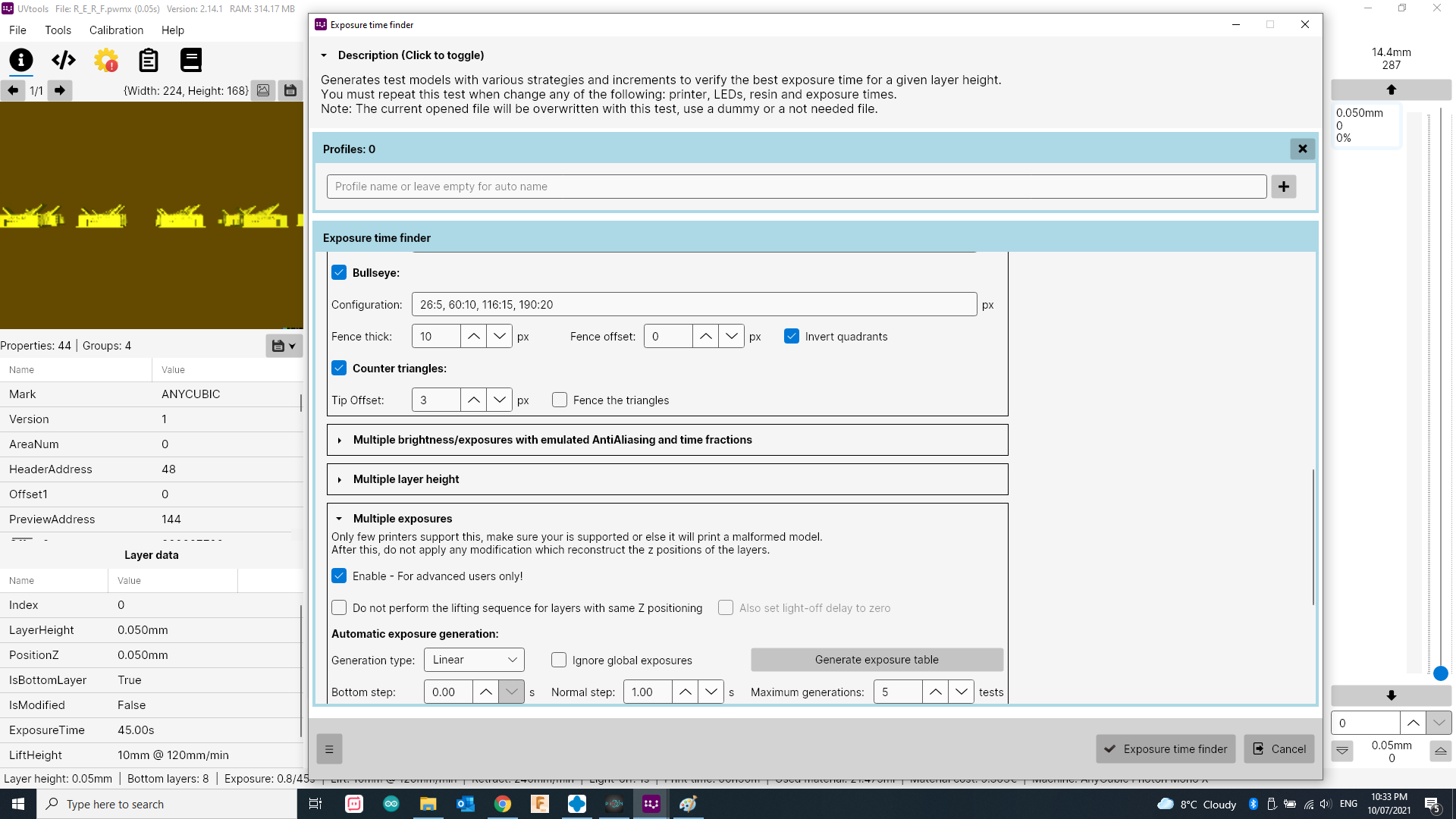 [BUG] Exposure time finder: Error when using 'Pattern loaded model' · Issue #239 · sn4k3/UVtools ...