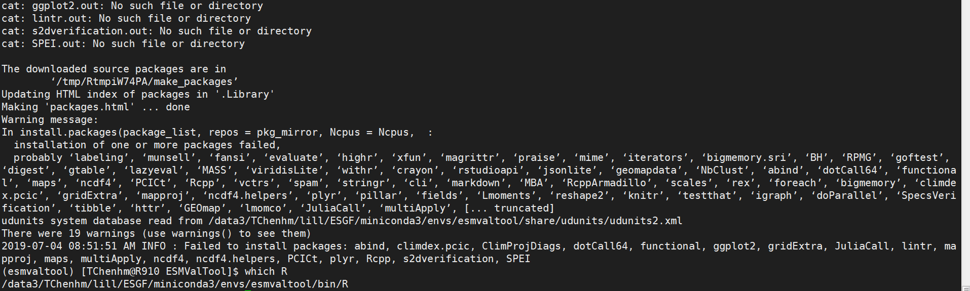 Failed to Install the R dependency packages using"Rscript esmvaltool/install/R/setup.R" · Issue ...