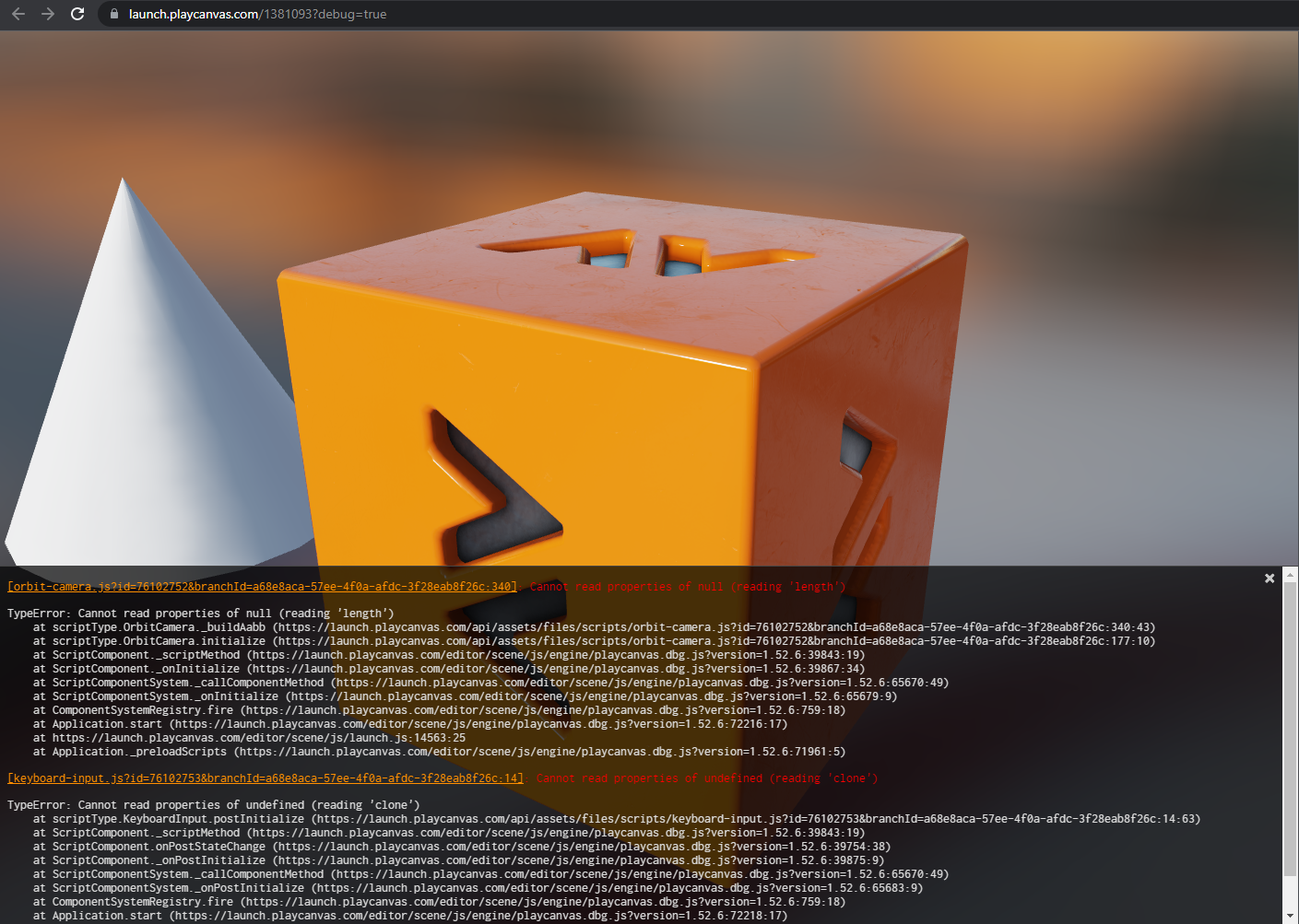 Model Viewer Starter Kit Orbit Camera script error · Issue #735 · playcanvas/editor · GitHub
