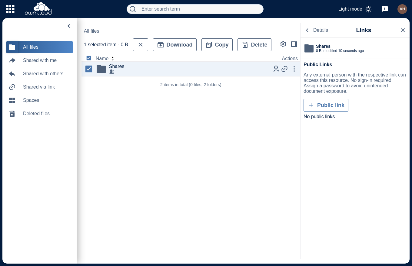 [oCIS] Sometimes `Shares` folder can have public link share · Issue #6419 · owncloud/web · GitHub