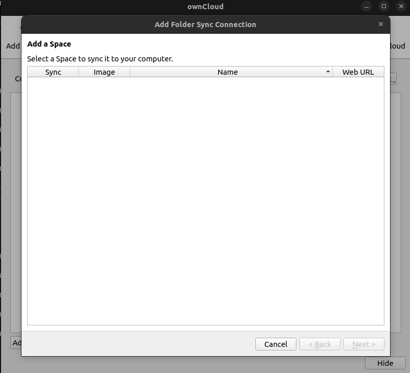 [4] Spaces Are Not Listed Immediately When Adding Folder Sync Connection Manually · Issue 10718