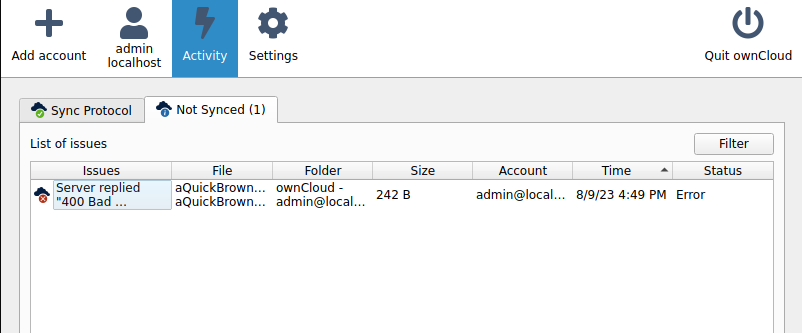 Client won't retry to sync upon sync error · Issue #11104 · owncloud/client · GitHub