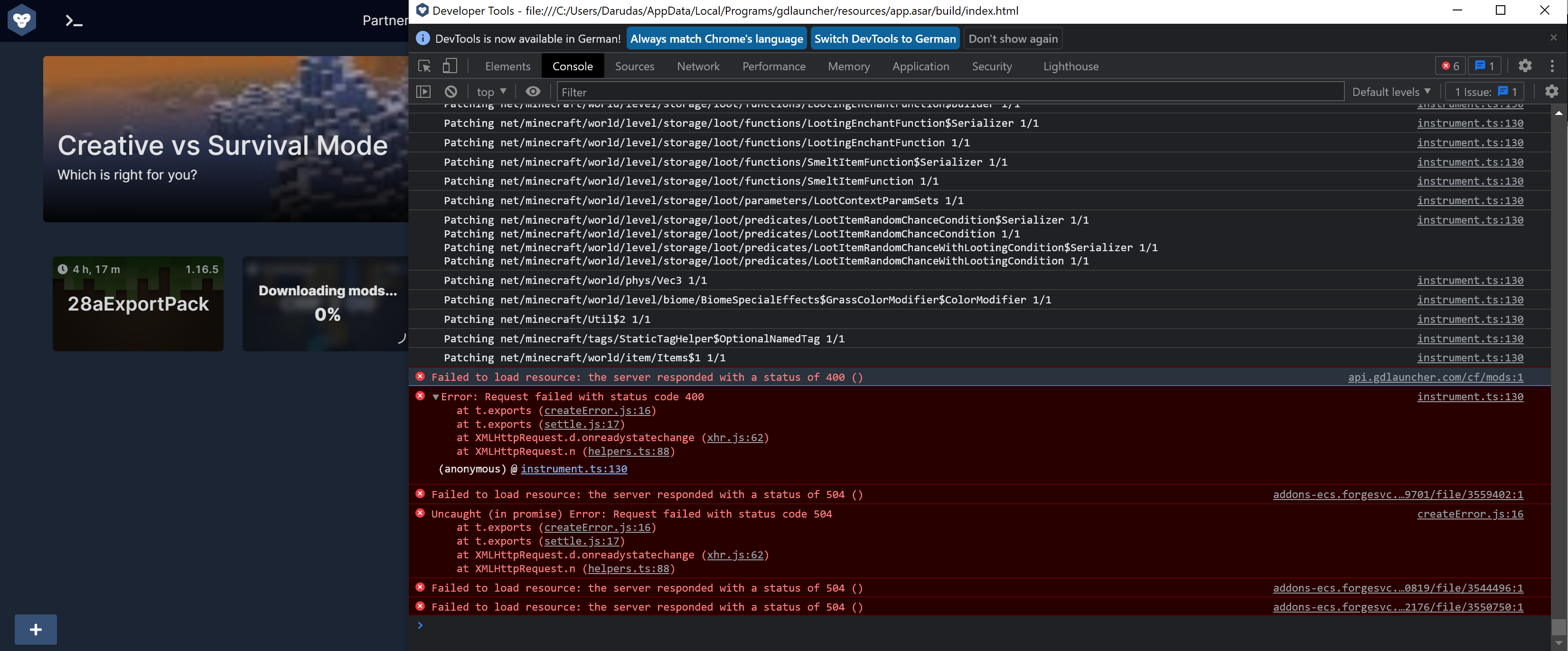 Modpack does not download Mods · Issue #1255 · gorilla-devs/GDLauncher · GitHub