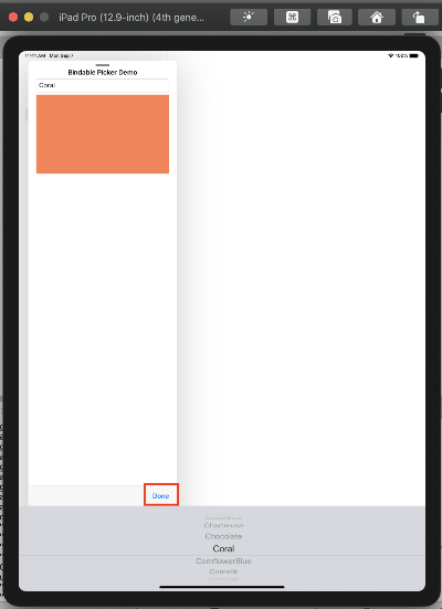 [Bug] [iPad] doneButton in UIPickerView of Picker control displays unexpectedly under Split View ...