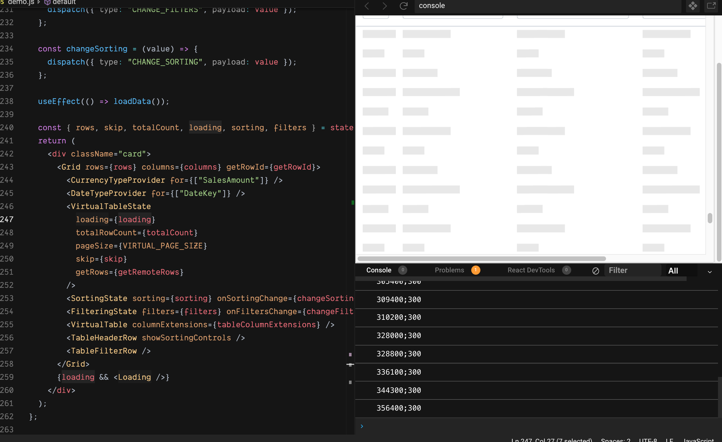 Reactive Grid - Rows no more displayed when totalCount > ~300000 · Issue #3100 · DevExpress ...