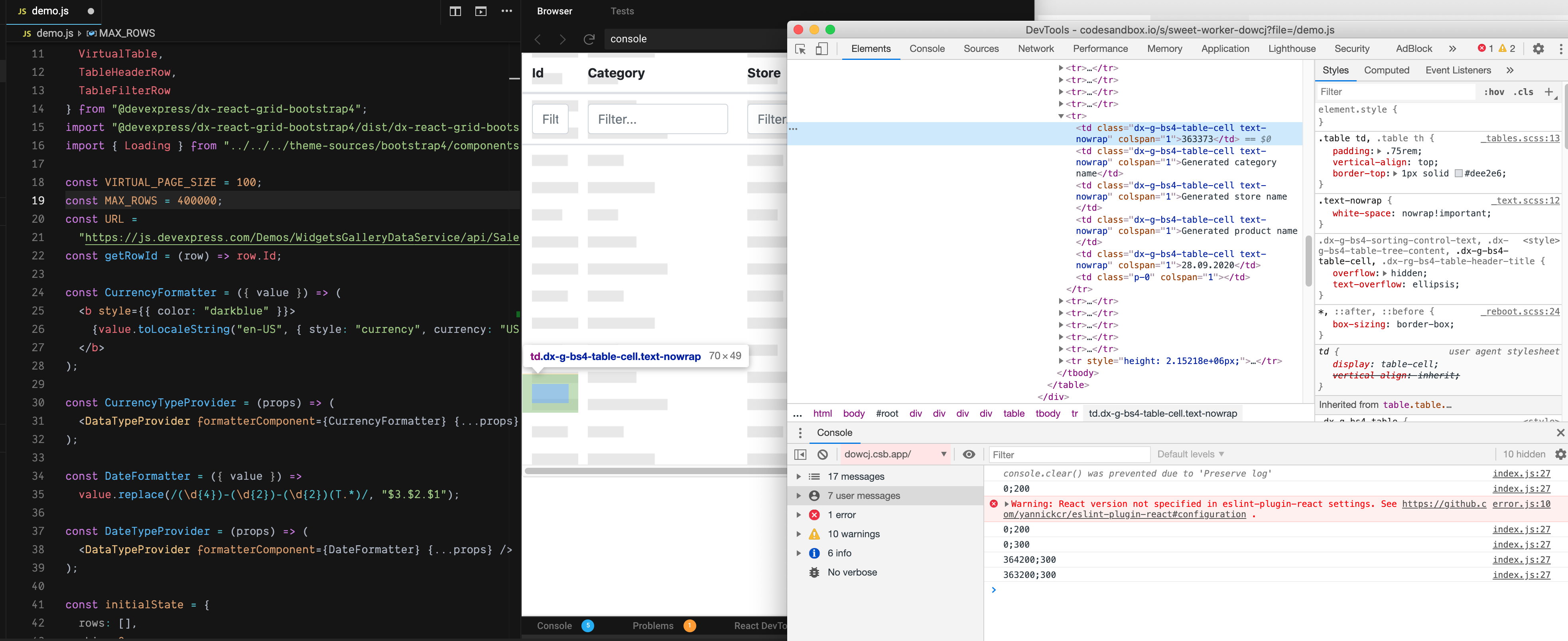 Reactive Grid Rows No More Displayed When Totalcount ~300000 · Issue 3100 · Devexpress