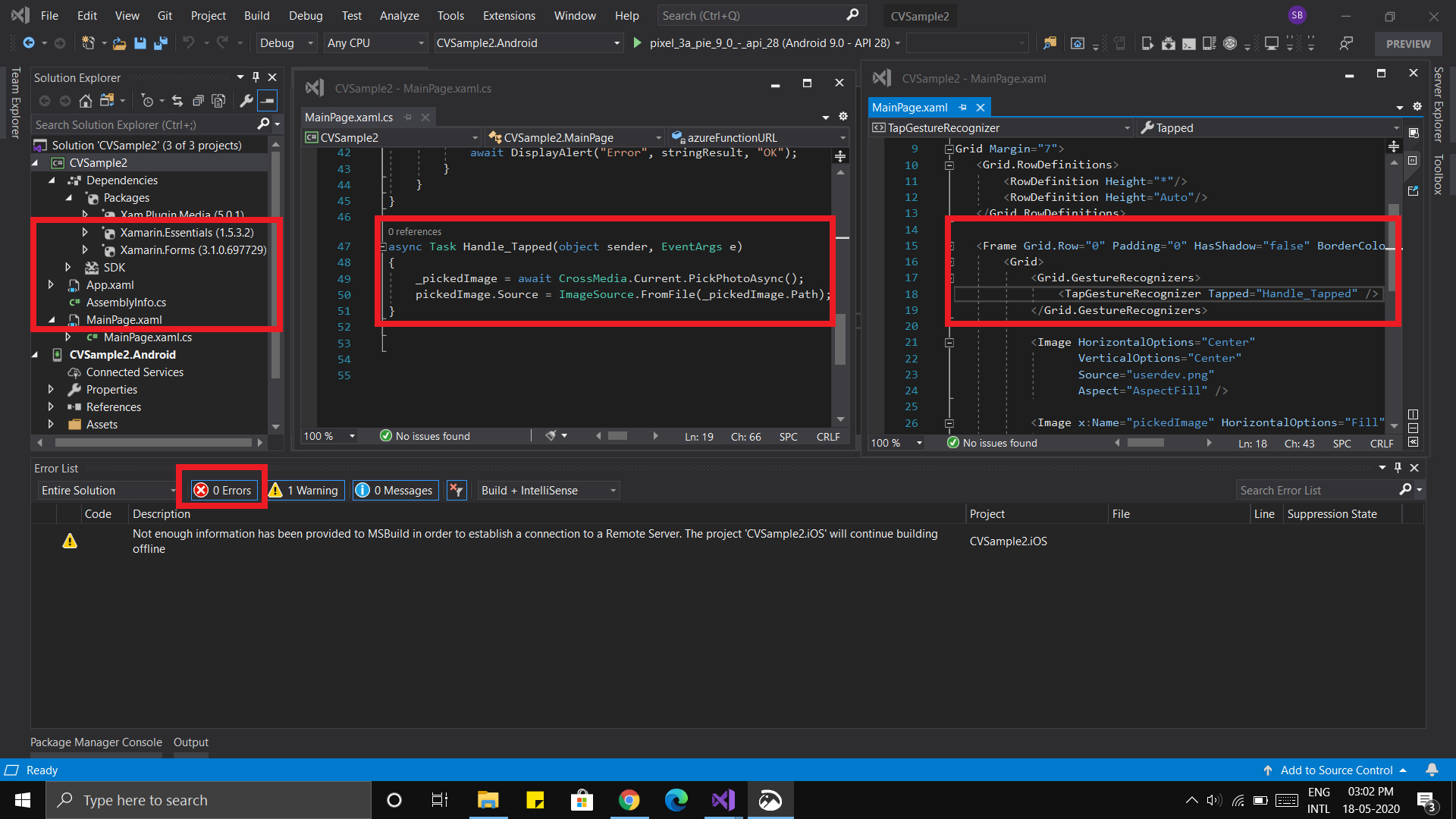 [Bug] Xamarin.Forms 4.6.0.772 fails to find EventHandler with correct signature for Tapped event ...