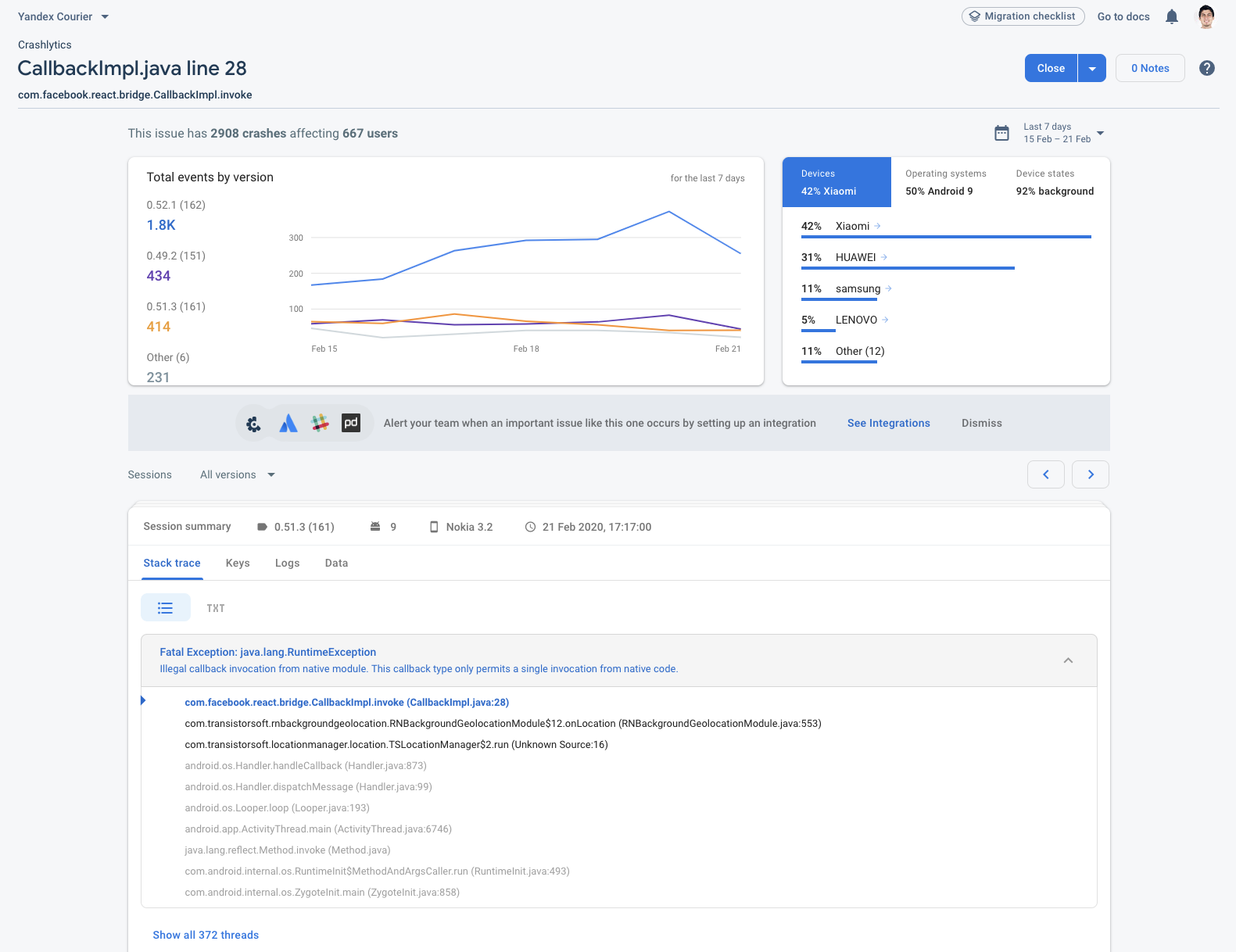 Illegal callback invocation from native module. This callback type only permits a single ...