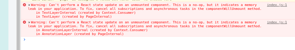 Can't perform a React state update on an unmounted component. Reported ...