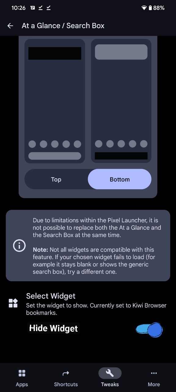 [Request] Option to hide search box · Issue #78 · KieronQuinn/PixelLauncherMods · GitHub