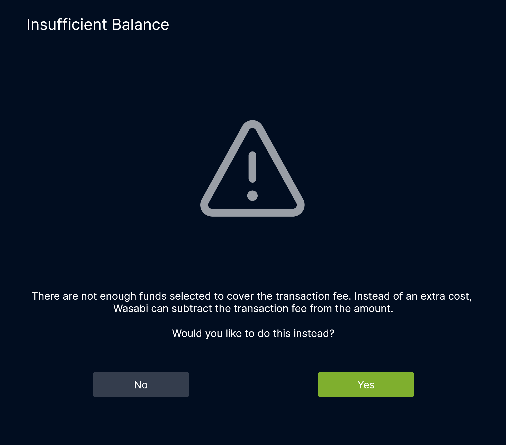[Fluent] Insufficient Balance · Issue #6465 · WalletWasabi/WalletWasabi ...