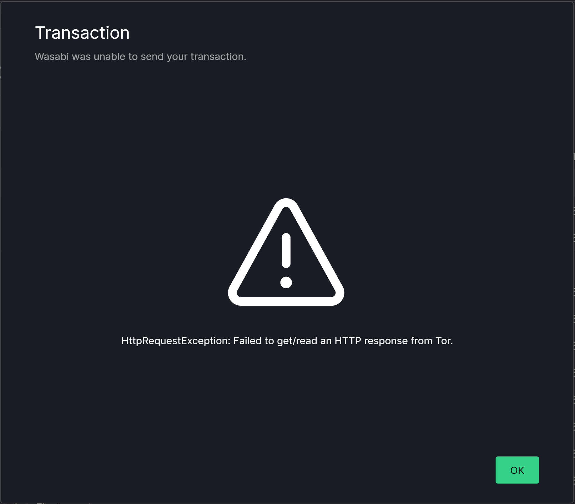 Transaction was broadcast but I got `Wasabi was unable to send your transaction` error · Issue ...