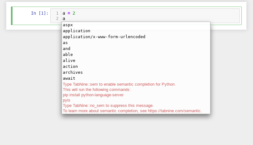 auto completion is not working well · Issue #28 · codota/jupyter-tabnine · GitHub